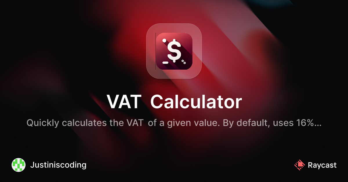 Raycast Store: VAT Calculator