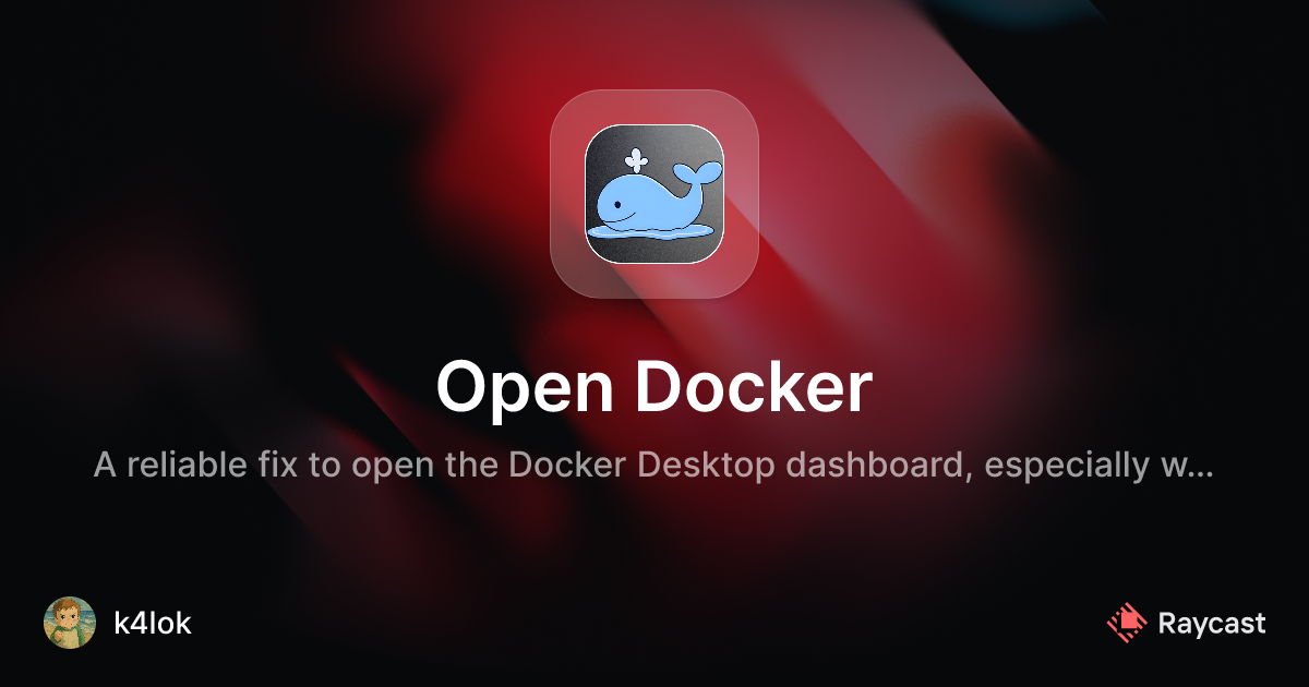 Raycast Store: Open Docker