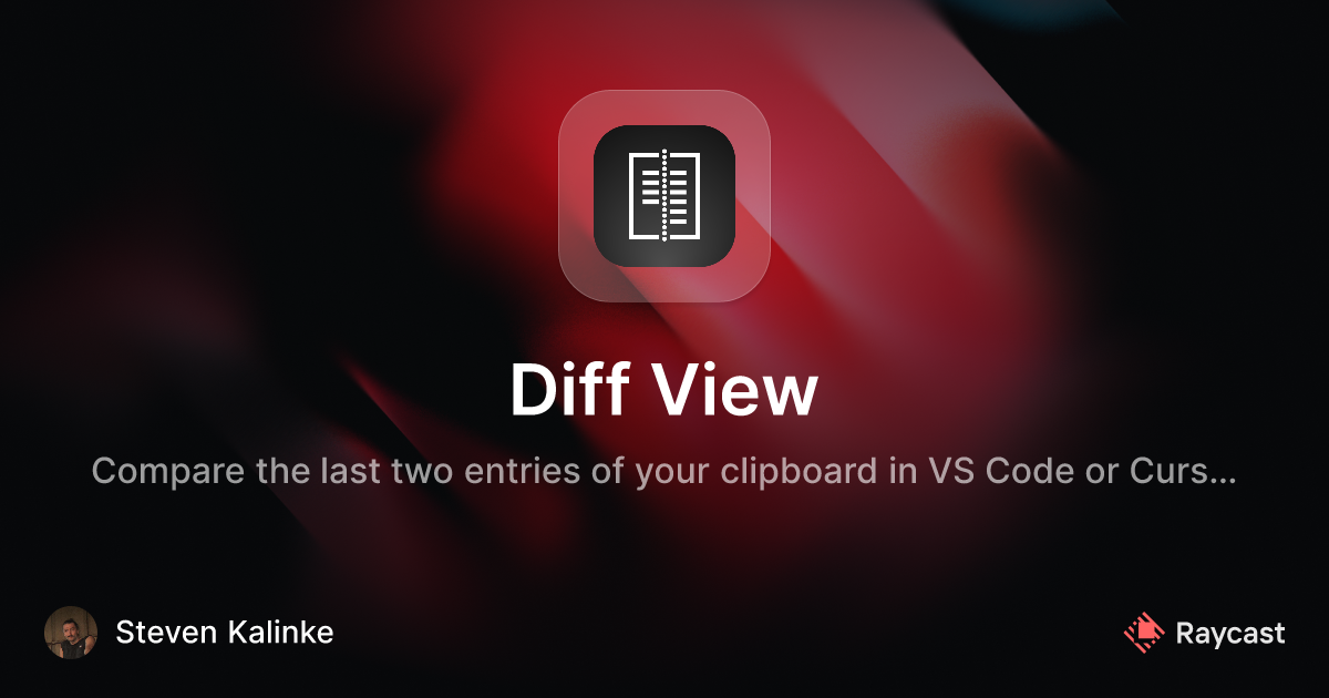 Raycast Store: Diff View