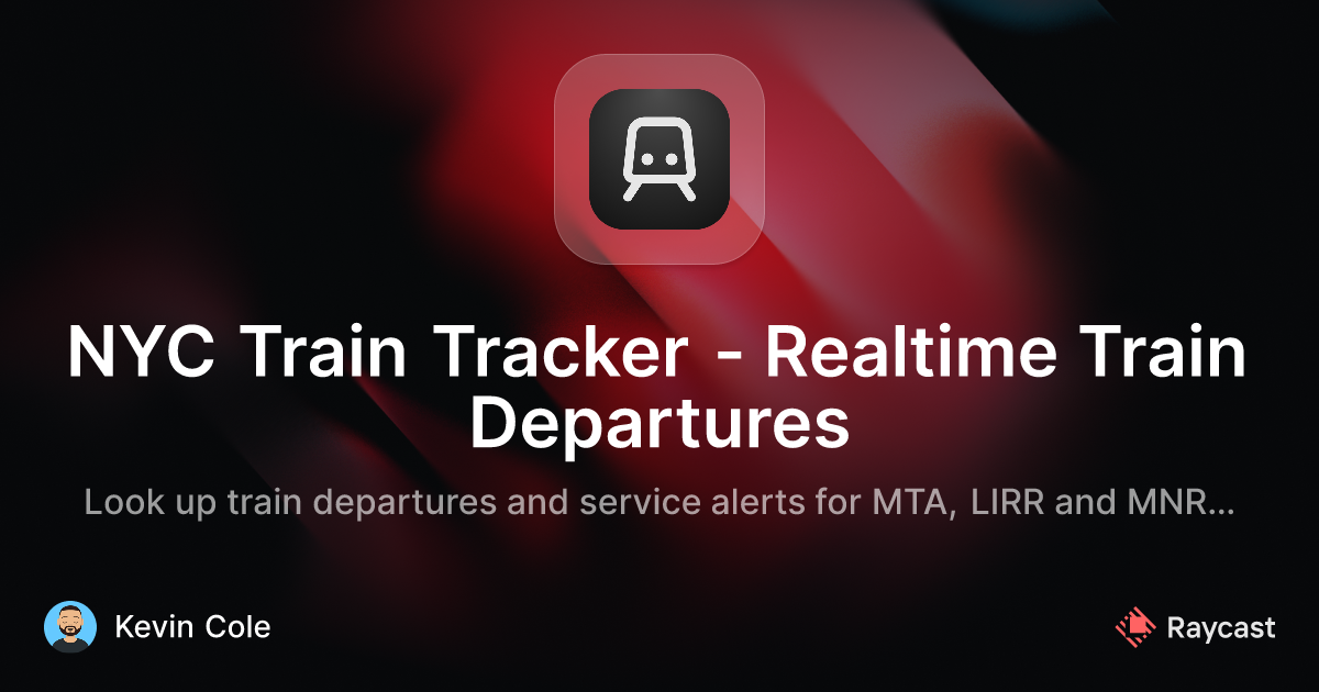 Raycast Store: NYC Train Tracker - Realtime Train Departures