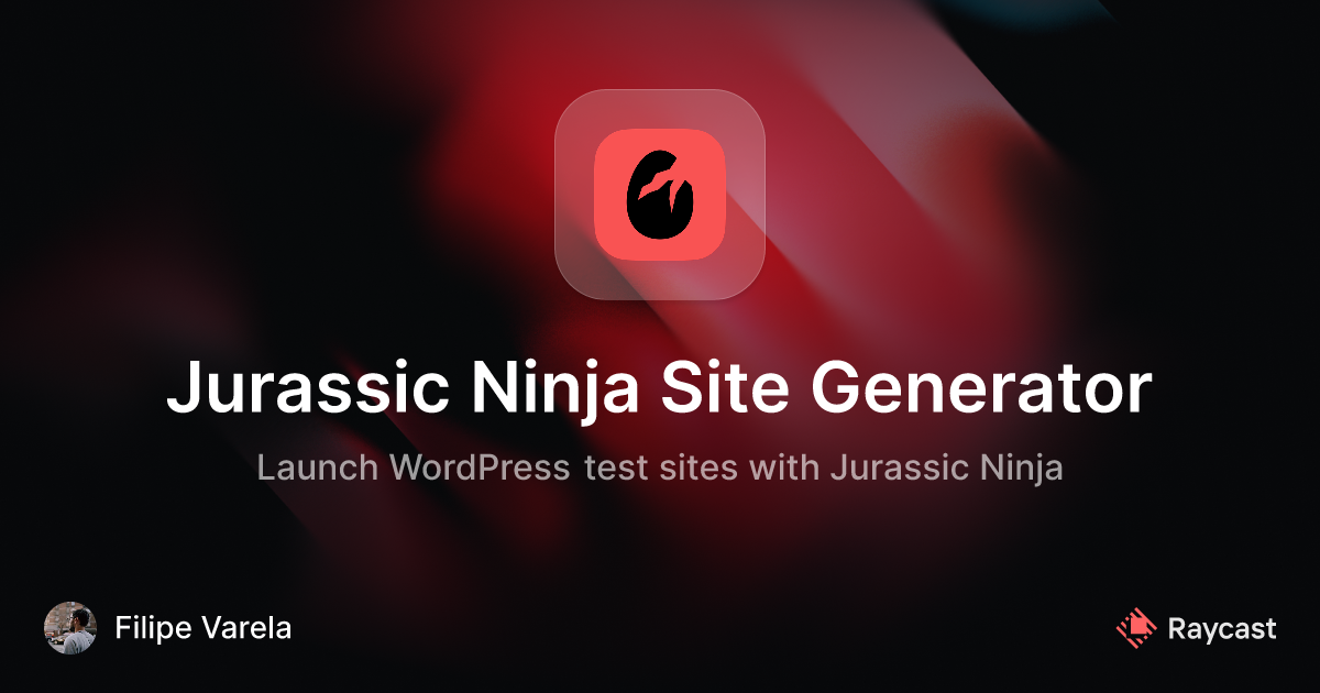 Raycast Store: Jurassic Ninja Site Generator