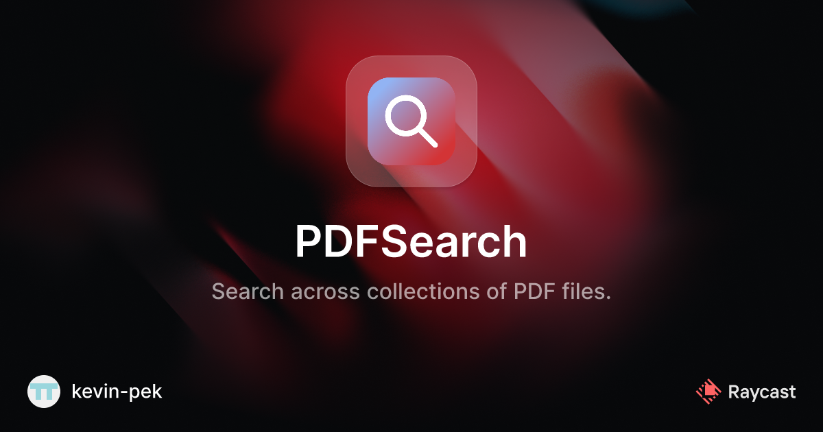 Raycast Store: PDFSearch
