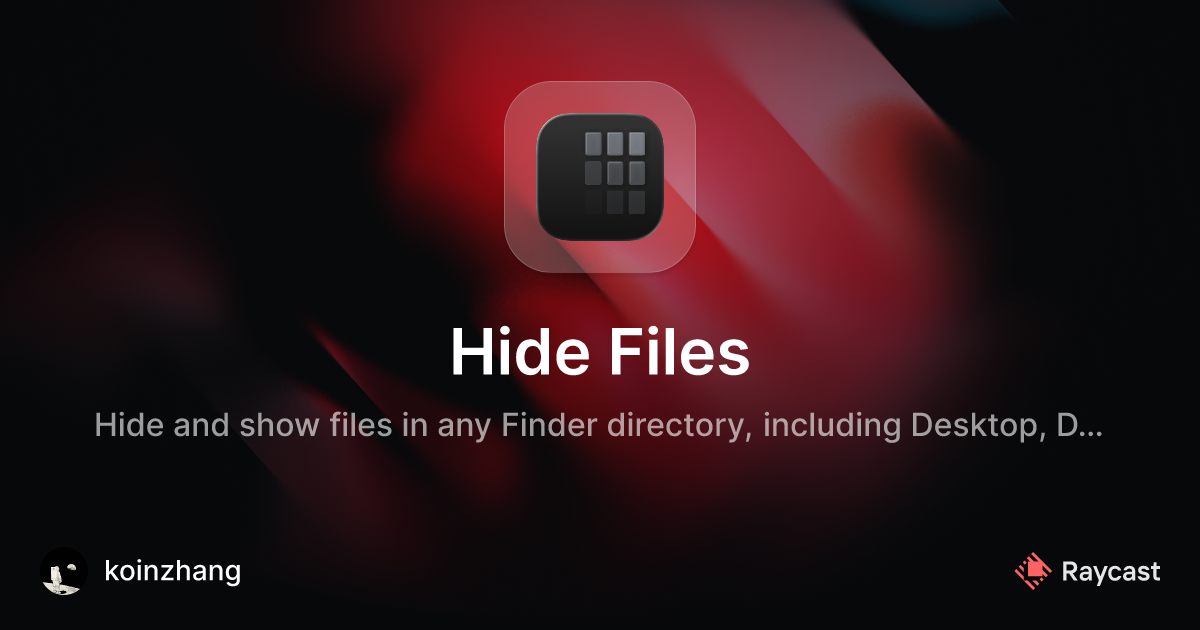 Raycast Store: Hide Files