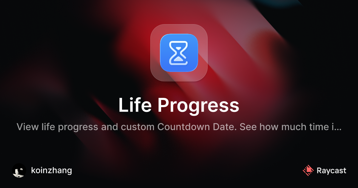 Raycast Store: Life Progress