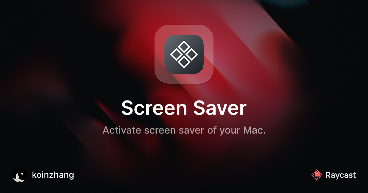Raycast Store: Screen Saver