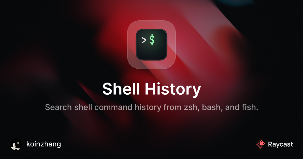 Raycast Store: Shell History