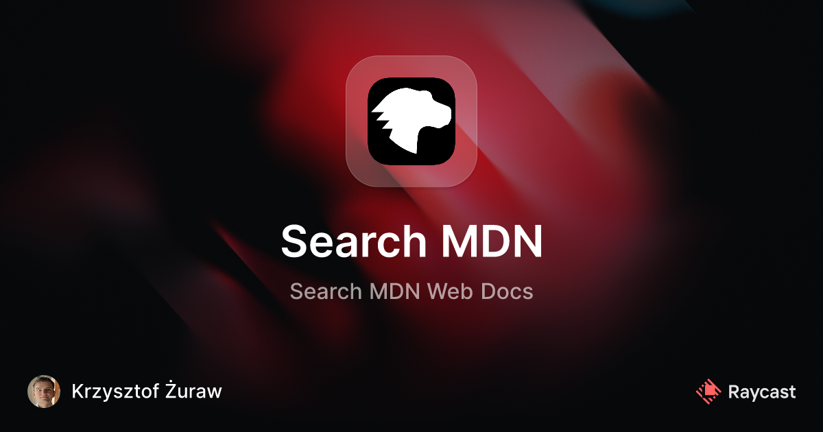 Raycast Store: Search MDN