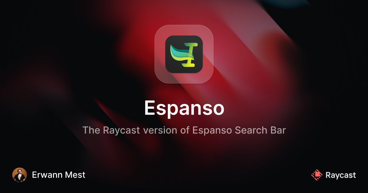 Raycast Store: Espanso