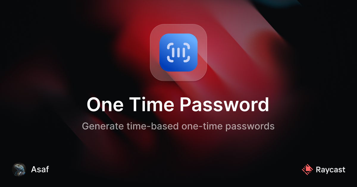 Raycast Store: One Time Password