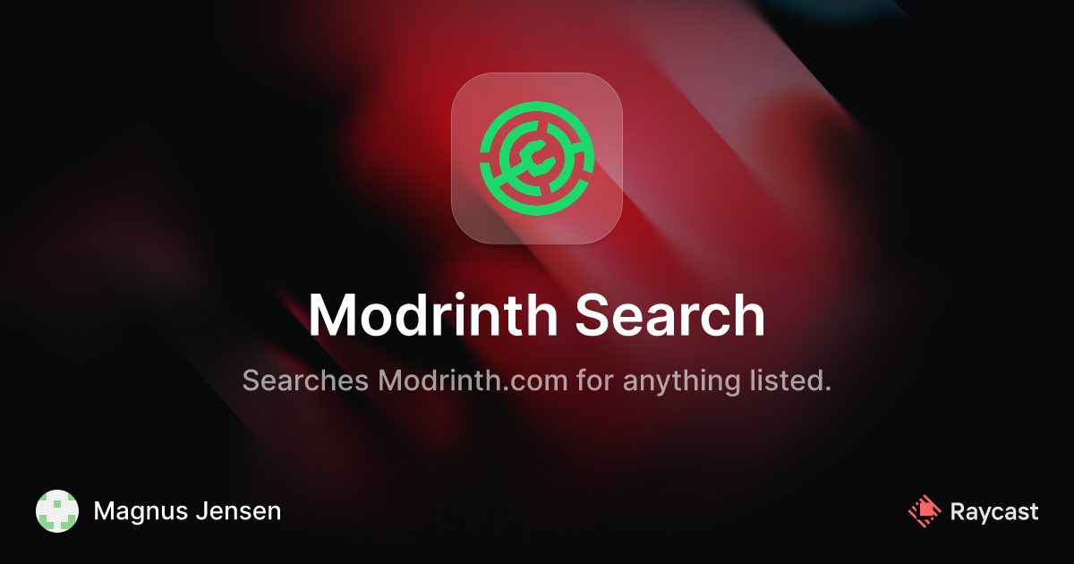 Raycast Store: Modrinth Search