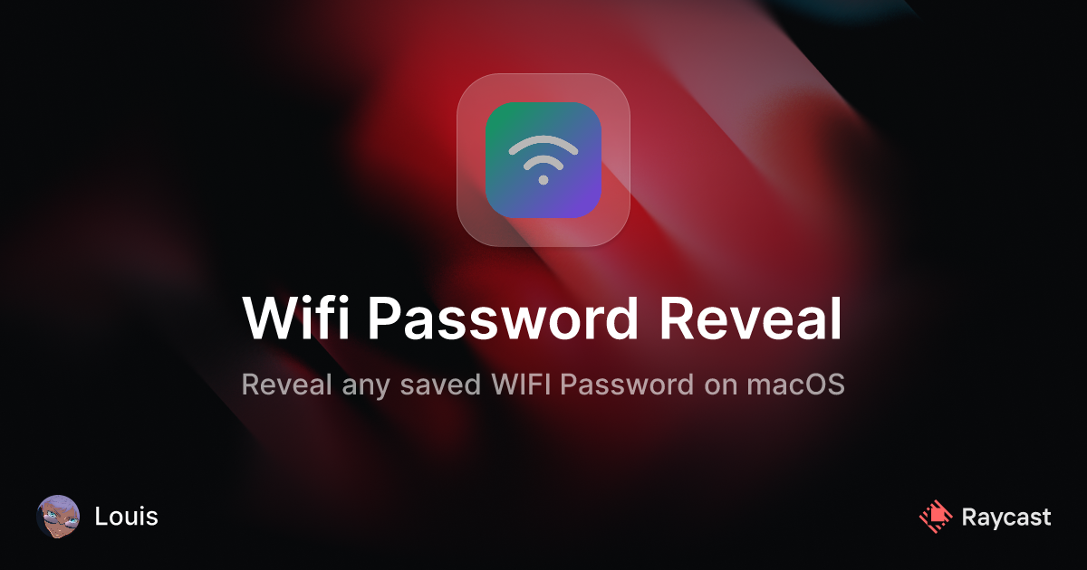 Raycast Store: Wifi Password Reveal