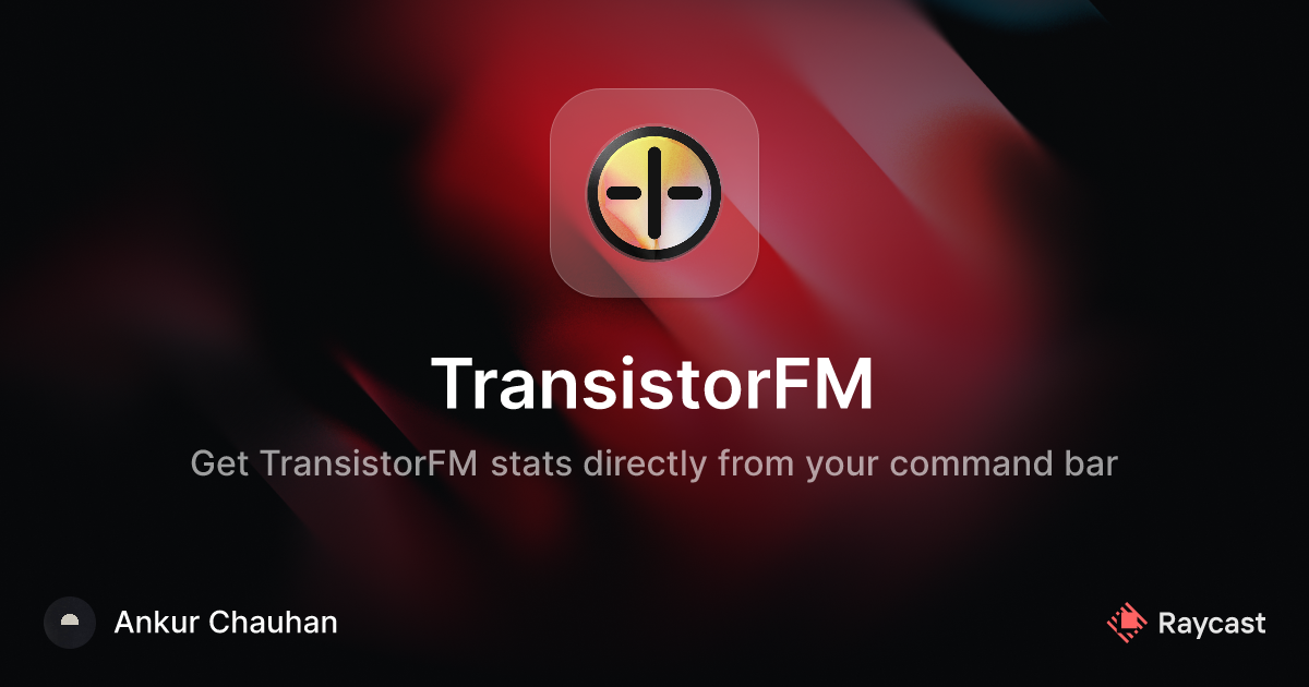 Raycast Store: TransistorFM