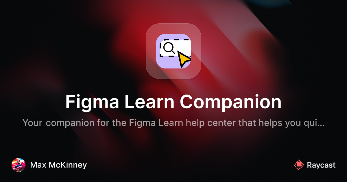 Raycast Store: Figma Learn Companion