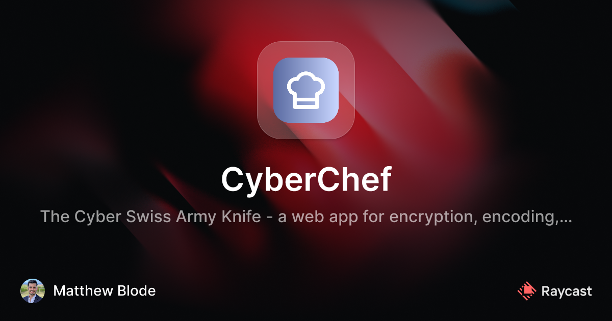 Raycast Store: CyberChef
