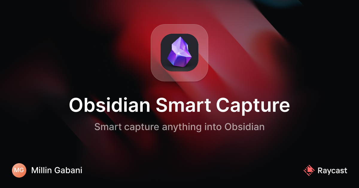 Raycast Store: Obsidian Smart Capture