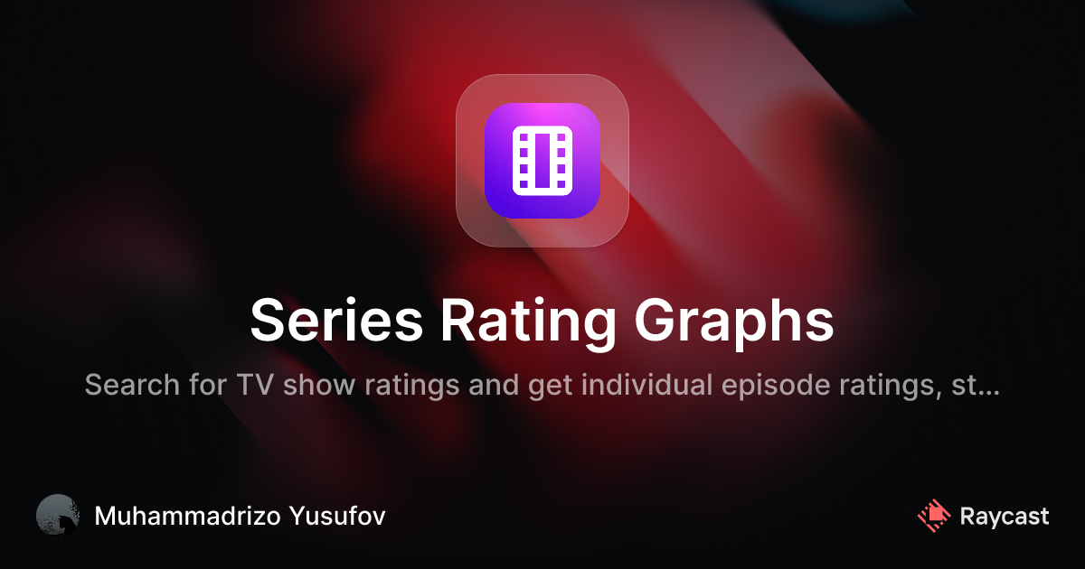 Raycast Store: Series Rating Graphs