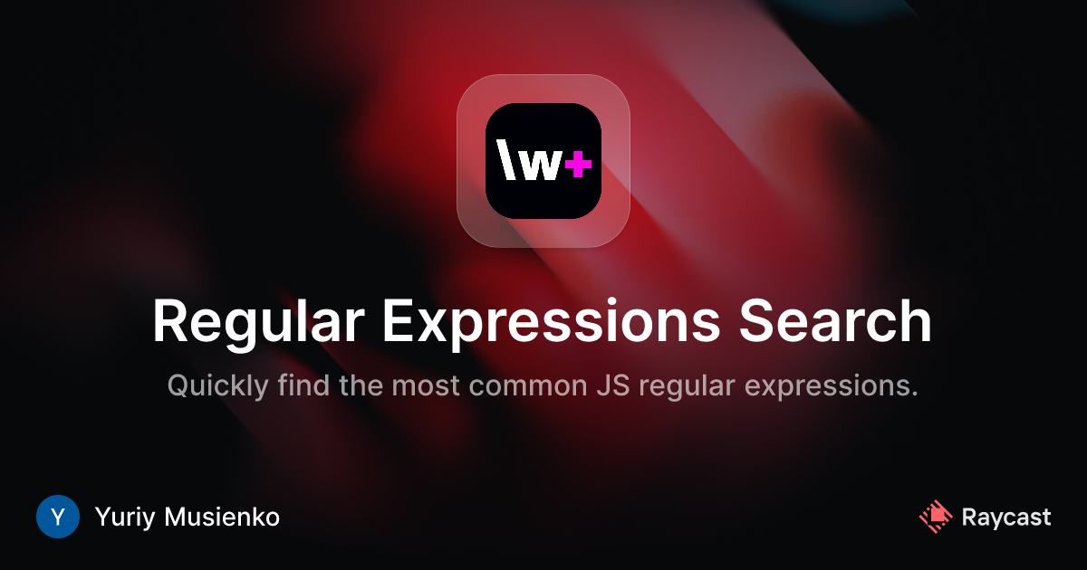 Raycast Store: Regular Expressions Search