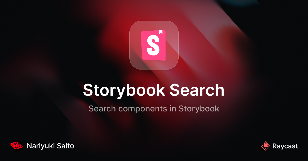 Raycast Store: Storybook Search