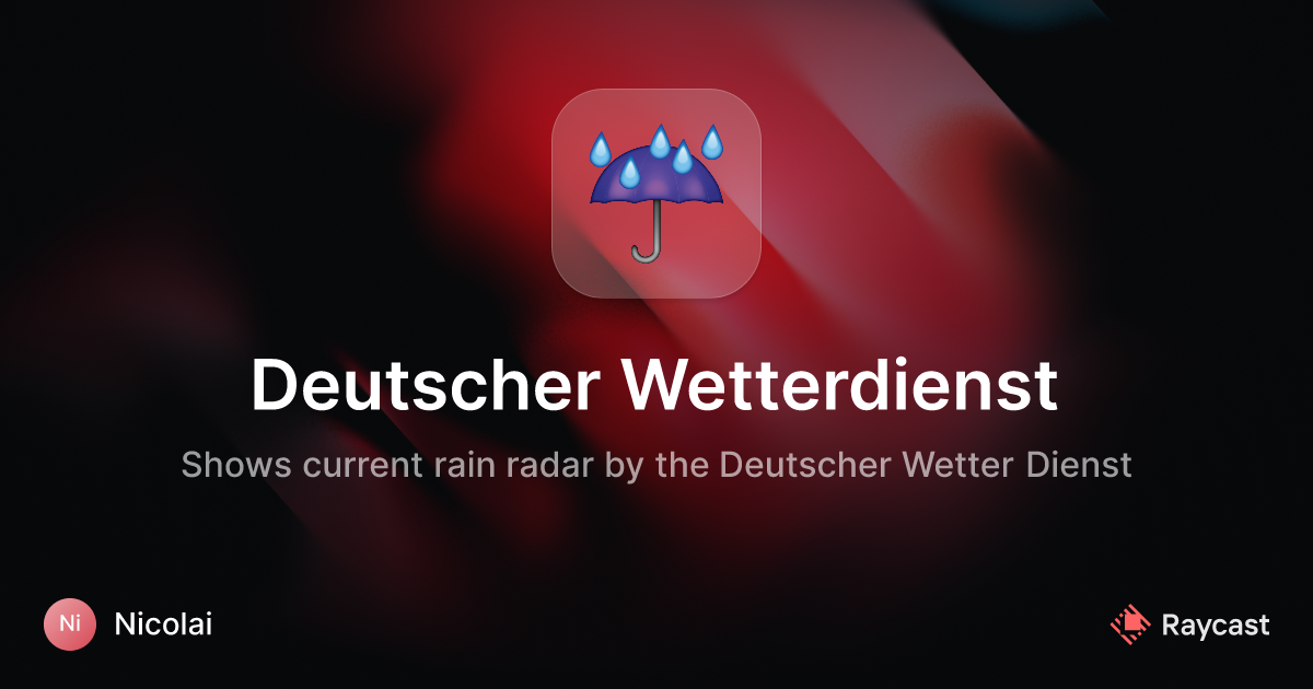Raycast Store: Deutscher Wetterdienst