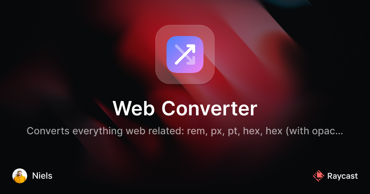 Raycast Store: Web Converter