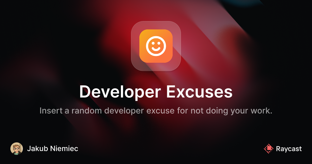Raycast Store: Developer Excuses