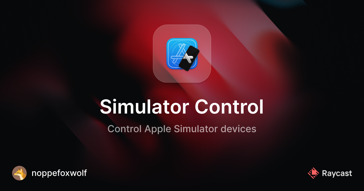 Raycast Store: Simulator Control