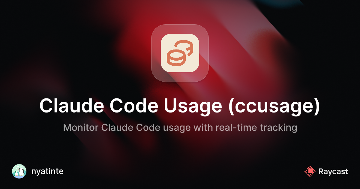 Raycast Store: Claude Code Usage (ccusage)