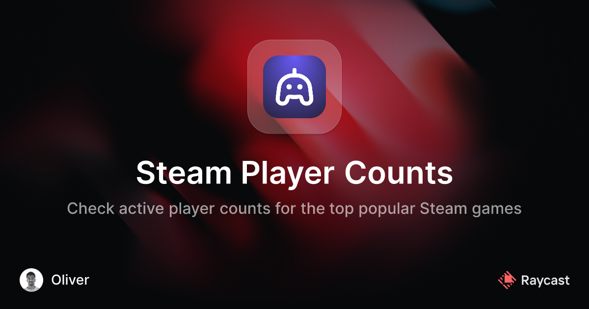 Raycast Store: Steam Player Counts