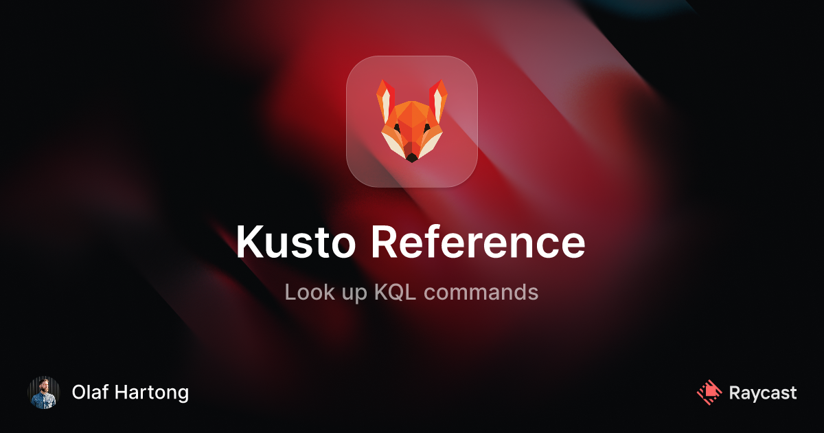 Raycast Store: Kusto Reference