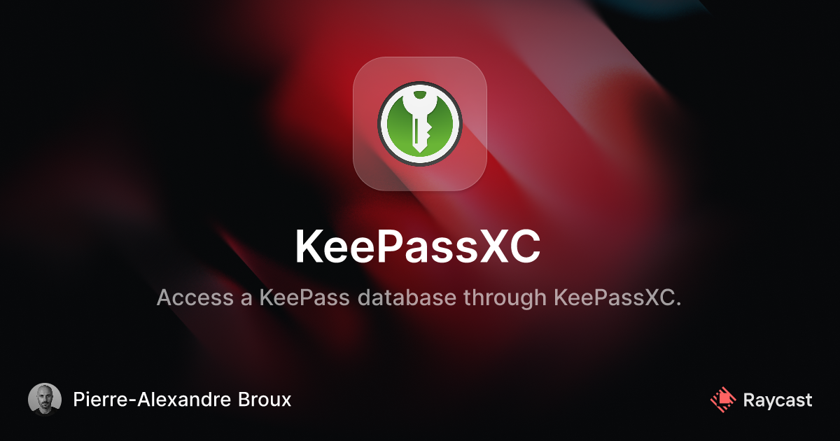 Raycast Store: KeePassXC
