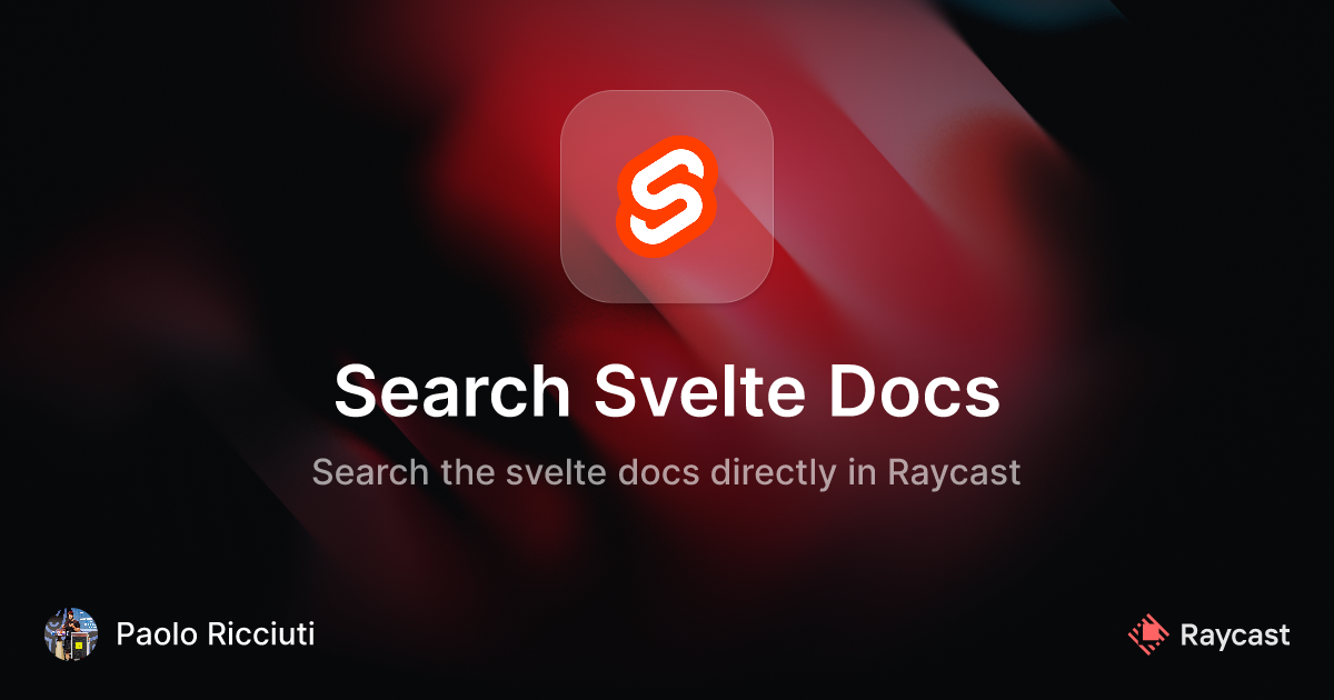 Raycast Store: Search Svelte Docs