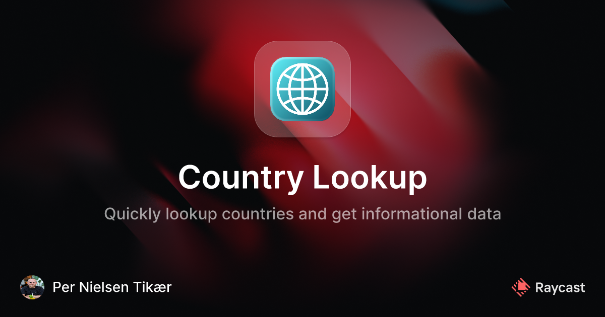 Raycast Store: Country Lookup