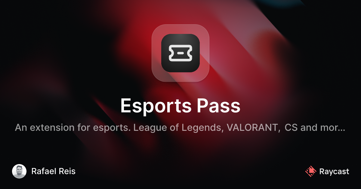 Raycast Store: Esports Pass