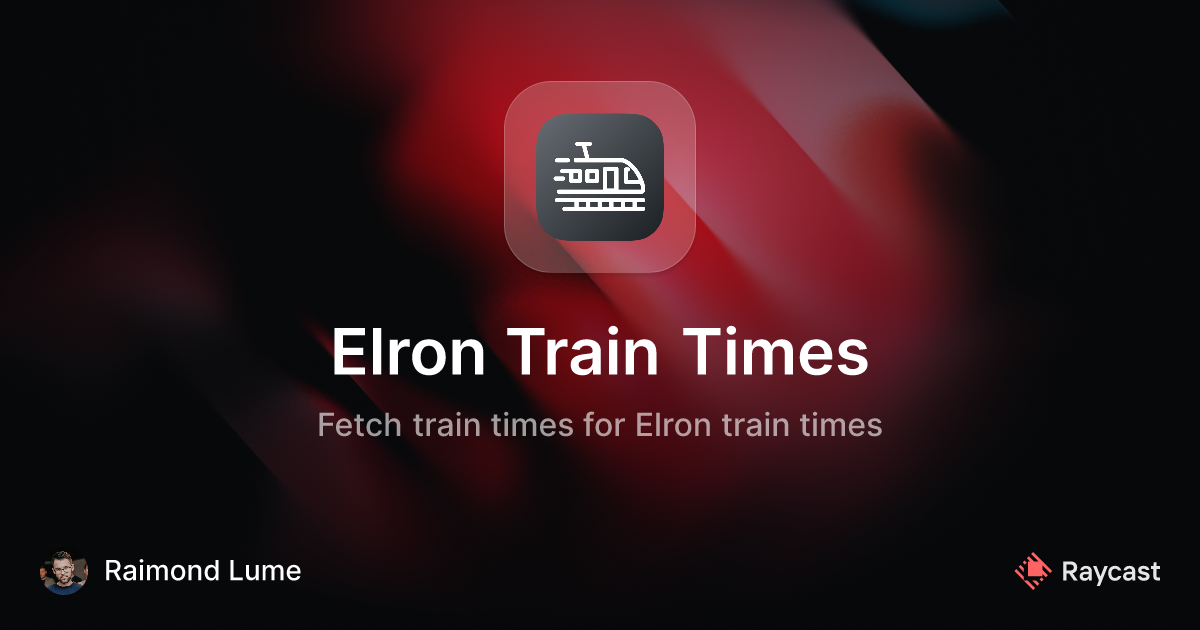 Raycast Store: Elron Train Times