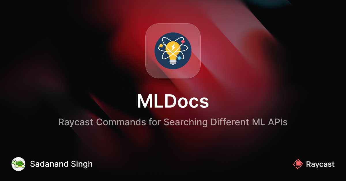 Raycast Store: MLDocs
