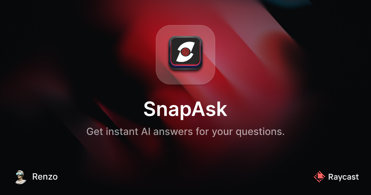 Raycast Store: SnapAsk