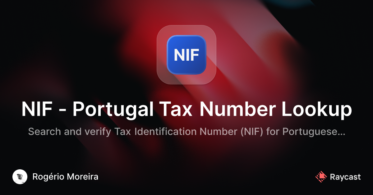 Raycast Store: NIF - Portugal Tax Number Lookup