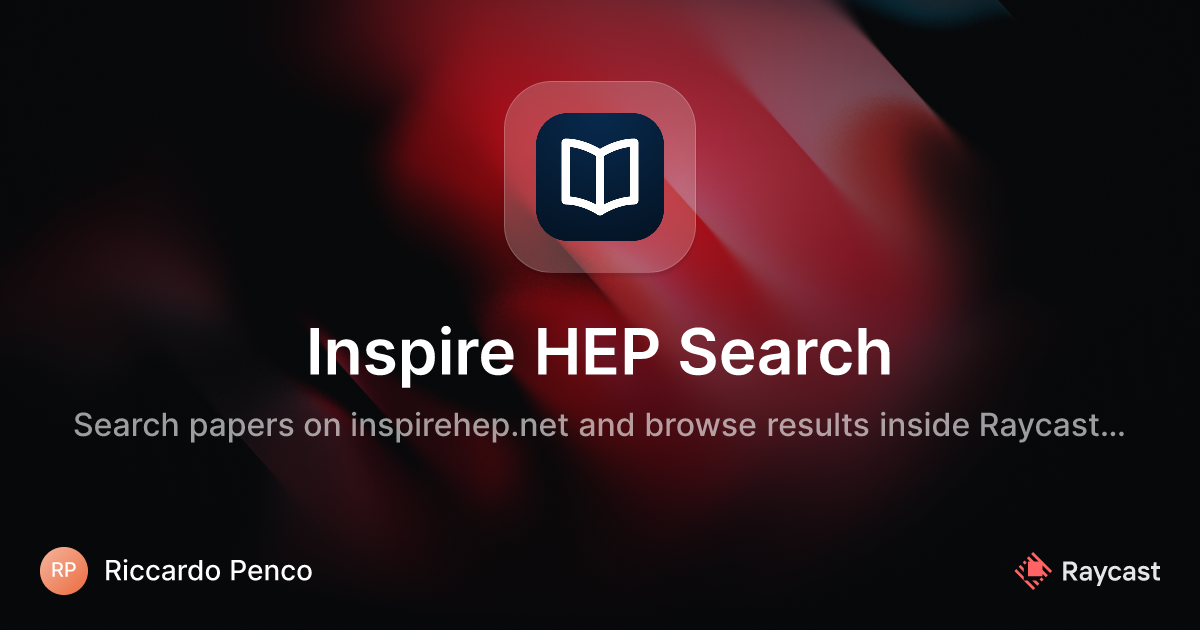 Raycast Store: Inspire HEP Search