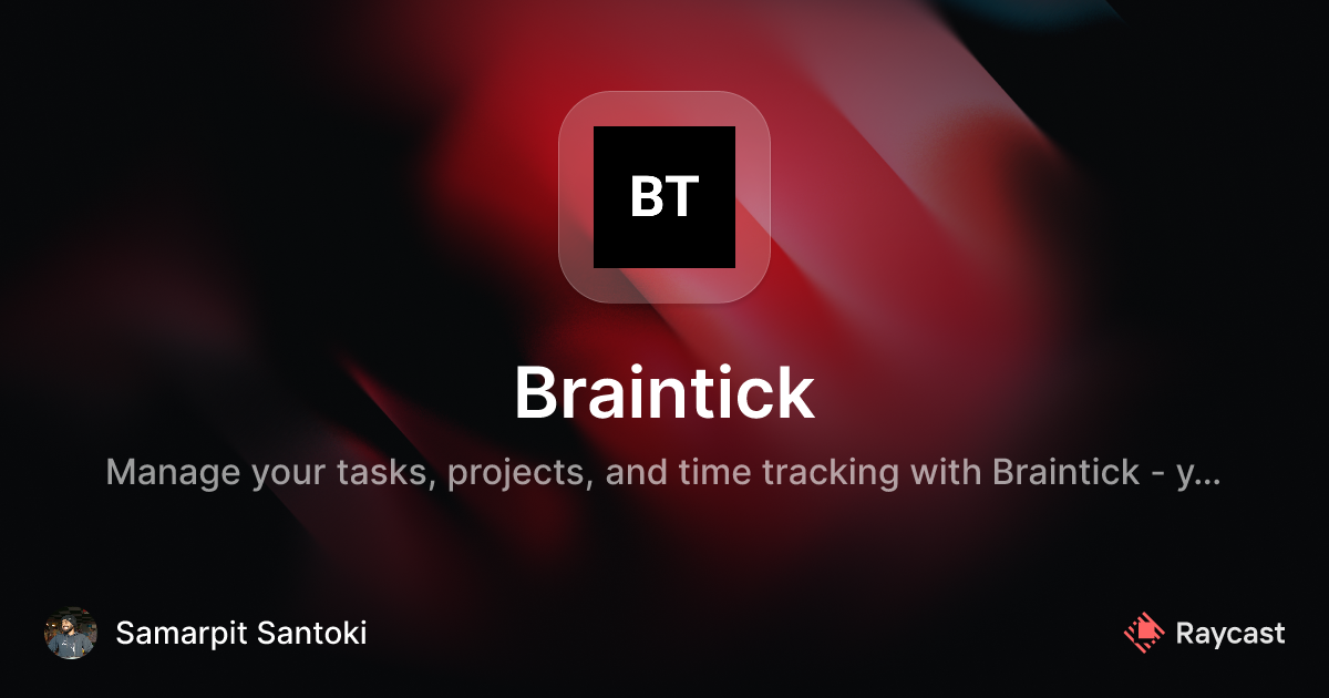 Raycast Store: Braintick