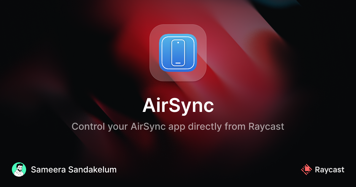 Raycast Store: AirSync