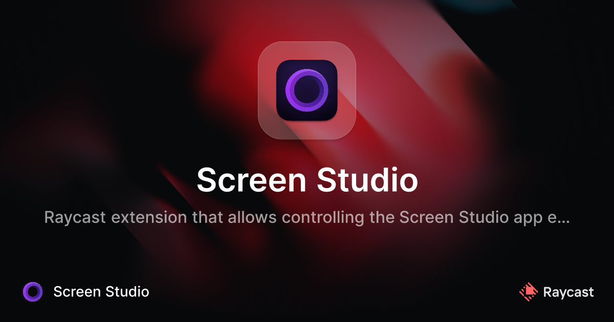 Raycast Store: Screen Studio