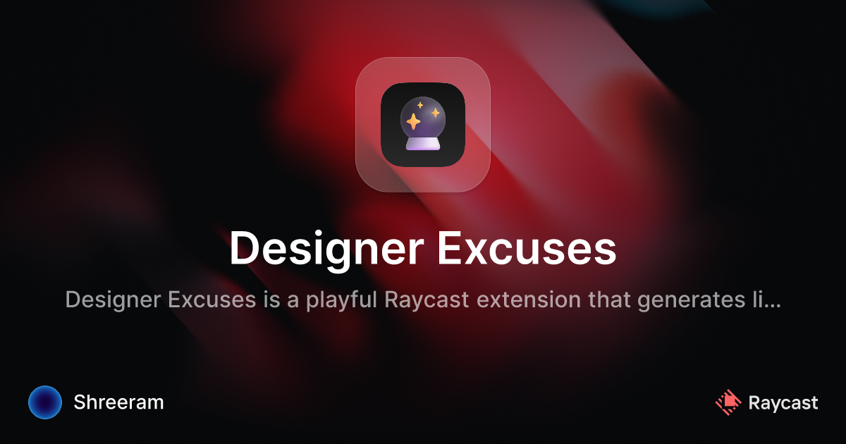 Raycast Store: Designer Excuses