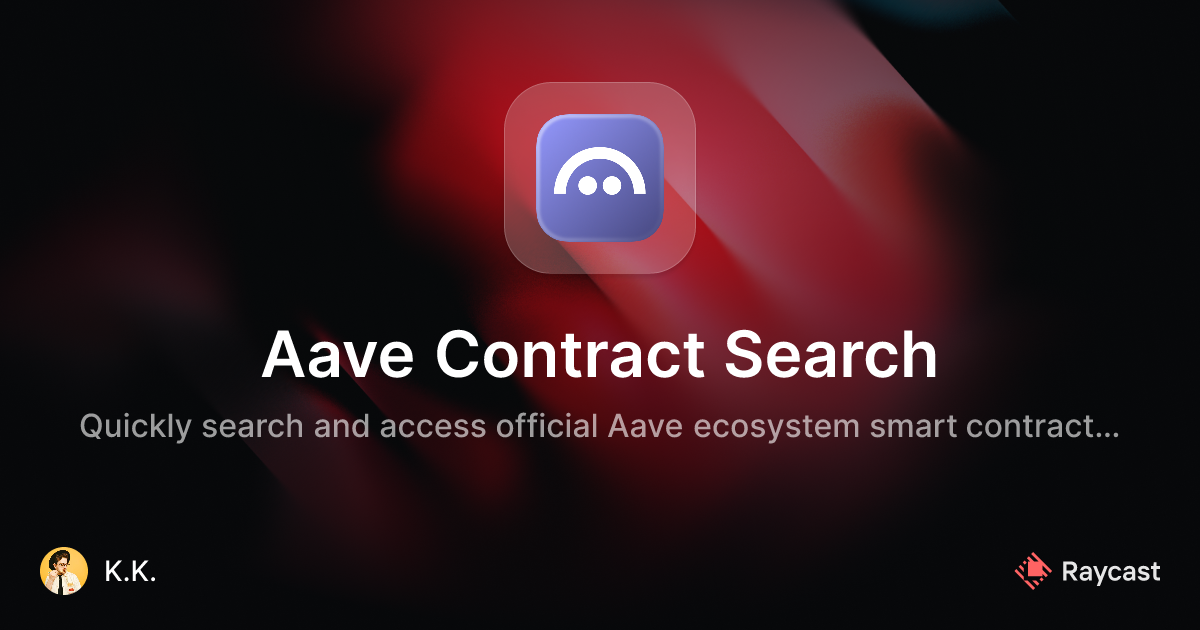 Raycast Store: Aave Contract Search