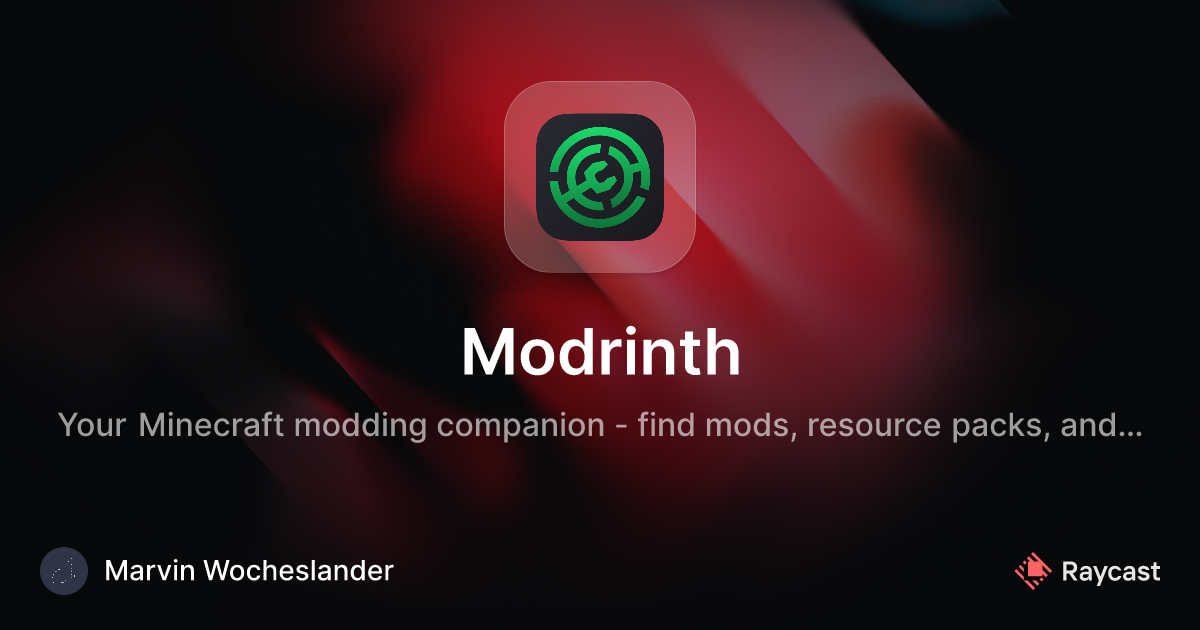 Raycast Store: Modrinth