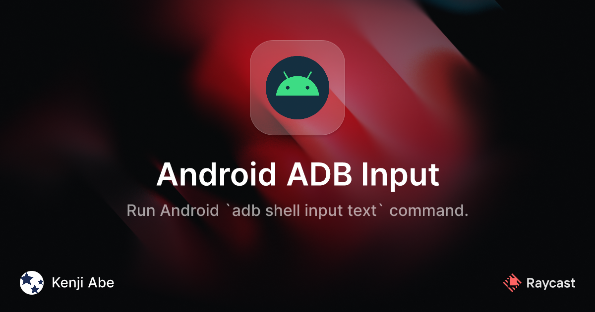 Raycast Store: Android ADB Input