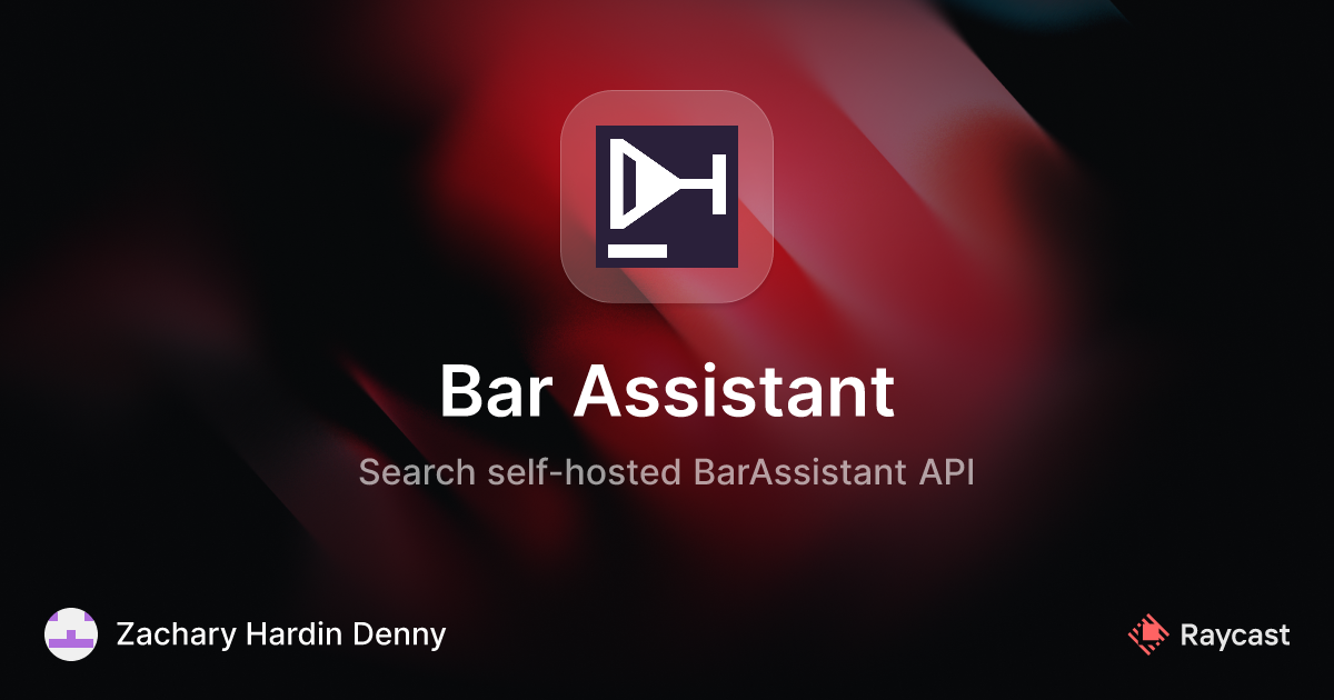 Raycast Store: Bar Assistant
