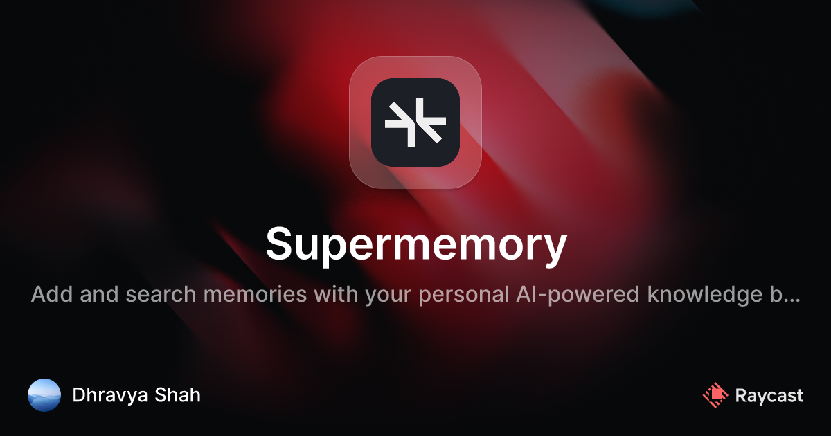 Raycast Store: Supermemory