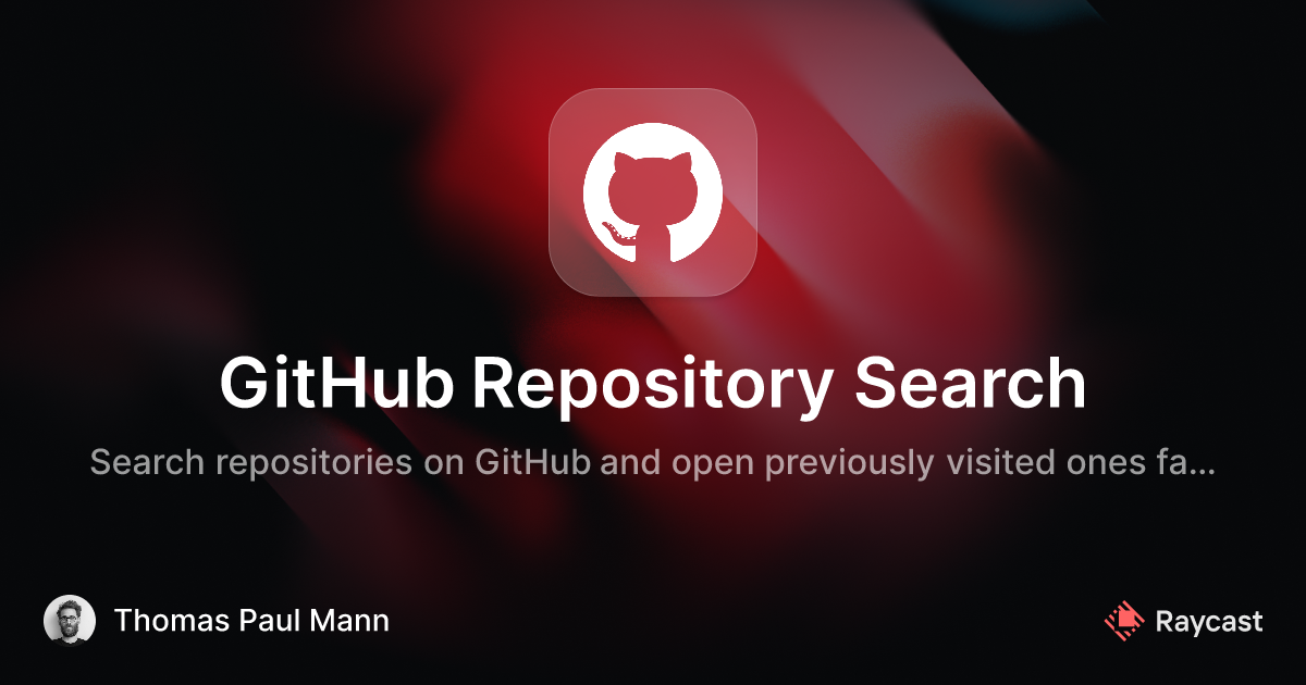 Raycast Store: GitHub Repository Search
