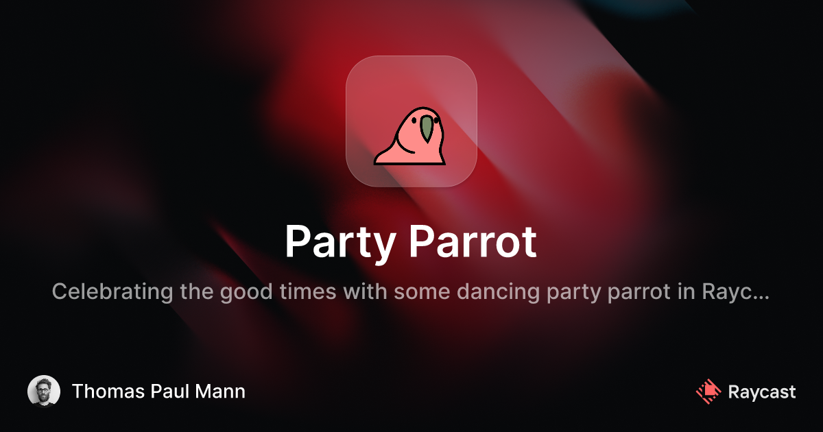 Raycast Store: Party Parrot