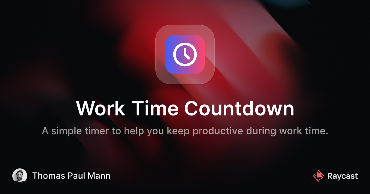 Raycast Store: Work Time Countdown
